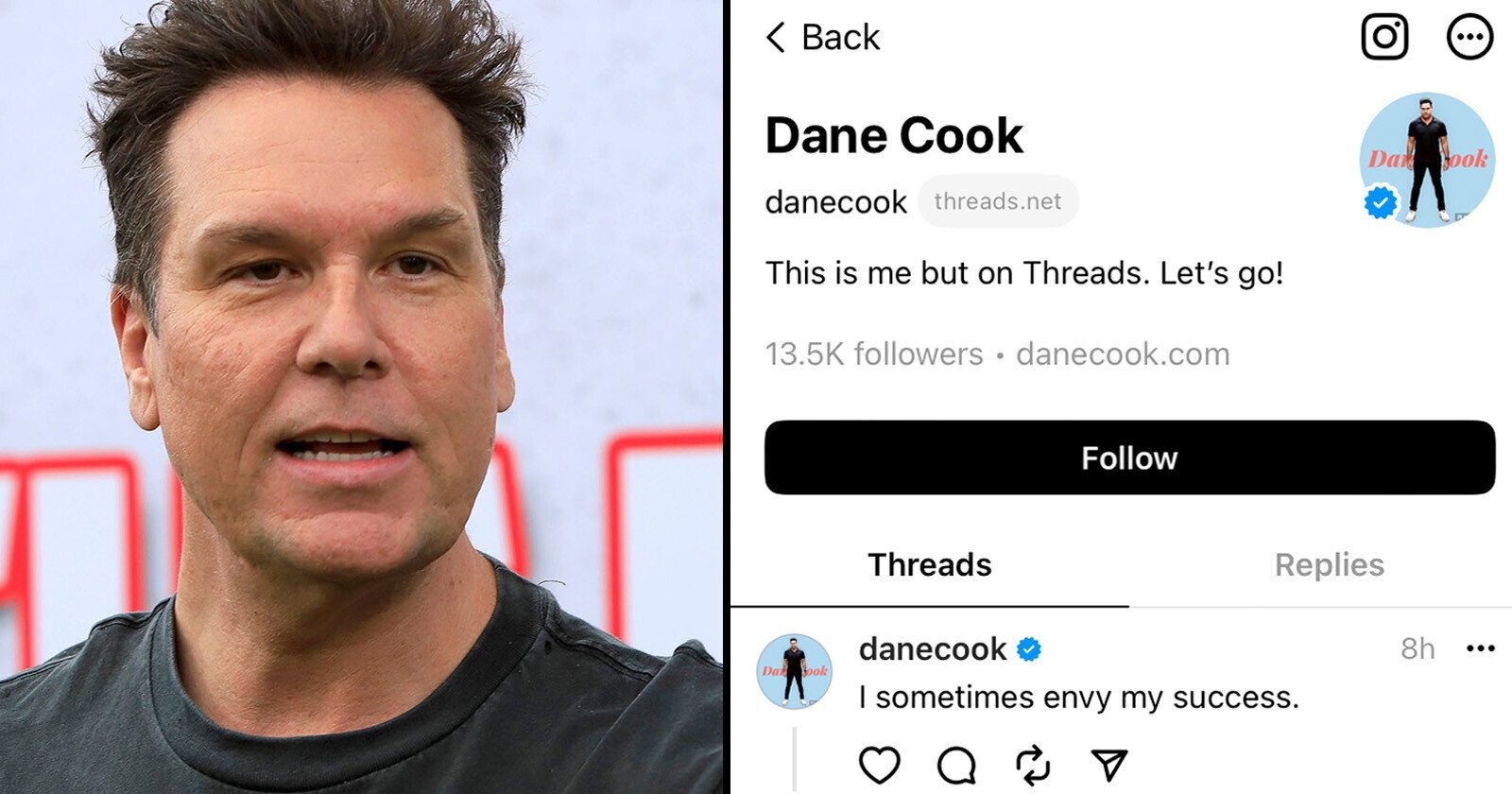 Dane Cook Wastes No Time Declaring Himself the King of Threads ...