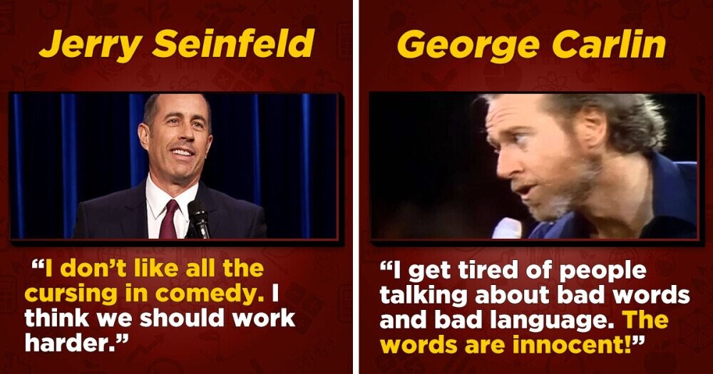 Jerry Seinfeld vs. George Carlin: The Case for Cursing in Comedy ...