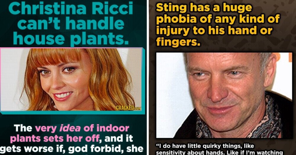 31 Strange Celebrity Phobias That Are More Hilarious Than Scary ...