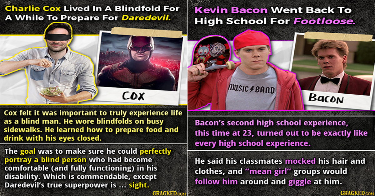 13 Bizarre Ways Actors Get Into Character | Cracked.com